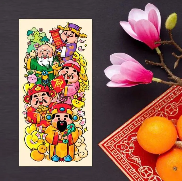 Mẫu Lì Xì 2026 Phong Cách Thần Tài May Mắn CDR Độc Đáo