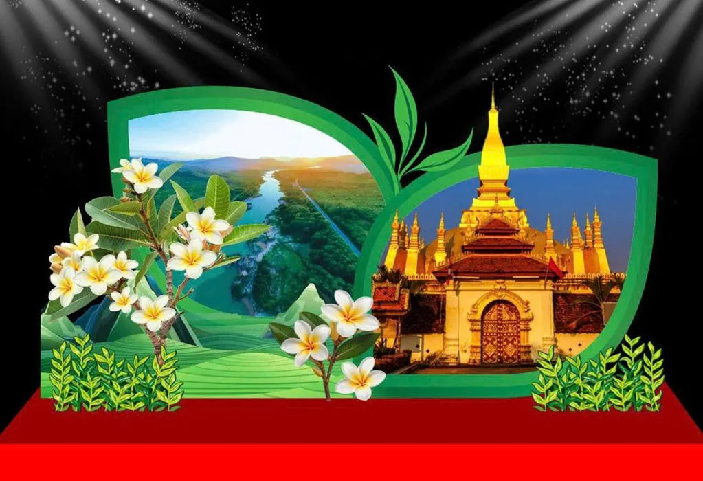 Backdrop Tết Việt Nam Phong Cảnh Chùa Tháp - File CDR